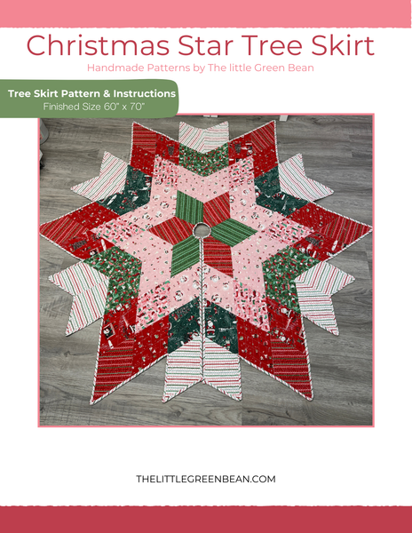 Christmas Star Tree Skirt | Digital Pattern - The little Green Bean