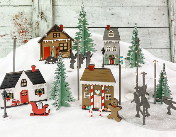 Christmas DIY Kits| Christmas Village Complete Set - Unfinished - The ...